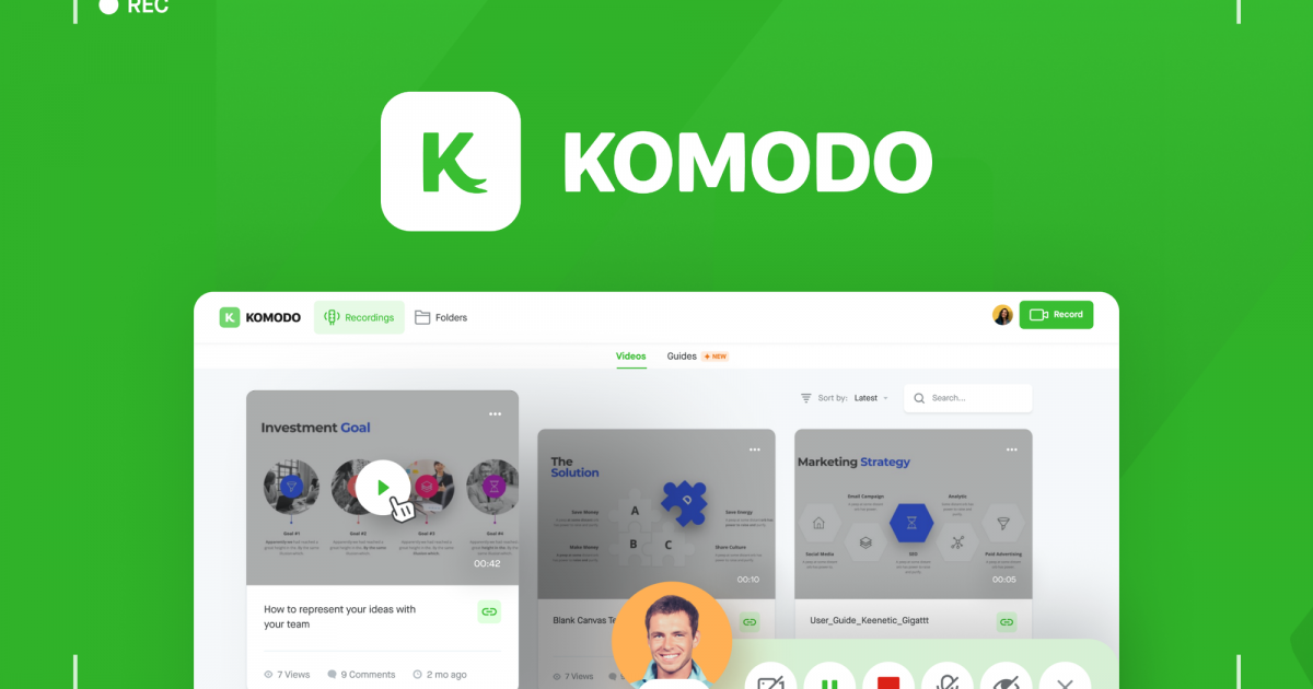 Komodo Decks - Record your screen and share videos | AppSumo