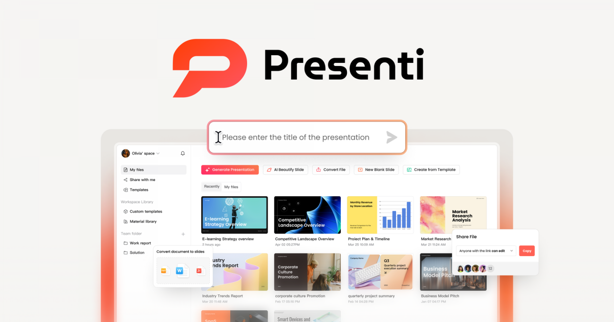 Presenti AI - AI presentation maker and converter