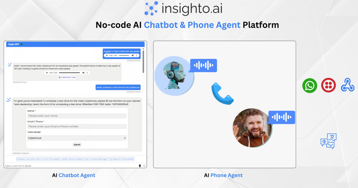 Insighto.ai - No-code Platform for AI Chatbot & Phone Agents