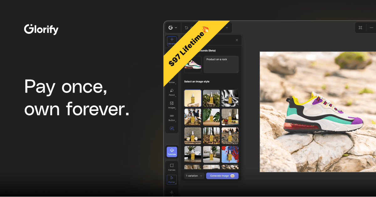 Glorify - Online Graphic Design Tool for E-com Business Owners