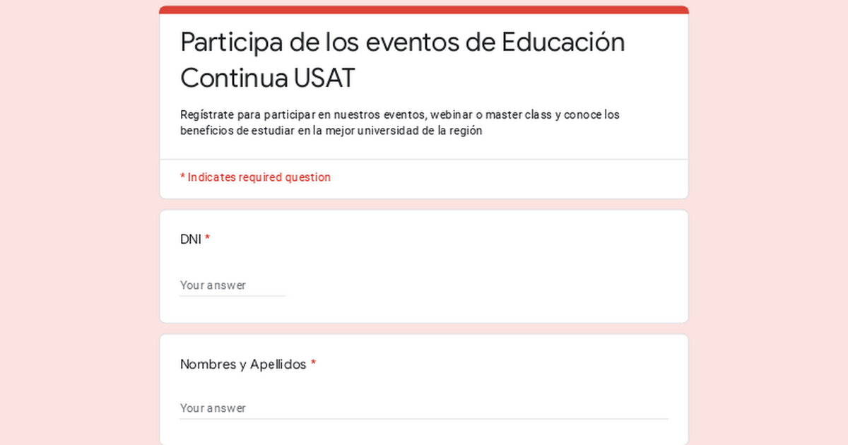 Participa de los eventos de Educación Continua USAT