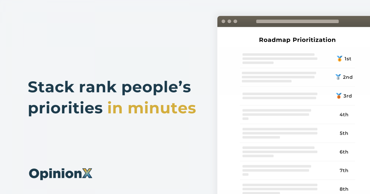 Stack Ranking Survey — OpinionX