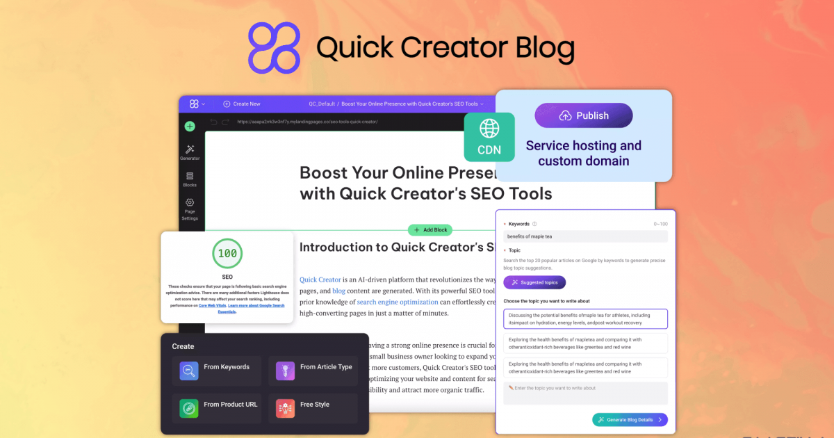 Quick Creator Blog Lifetime Deal | SaasZilla