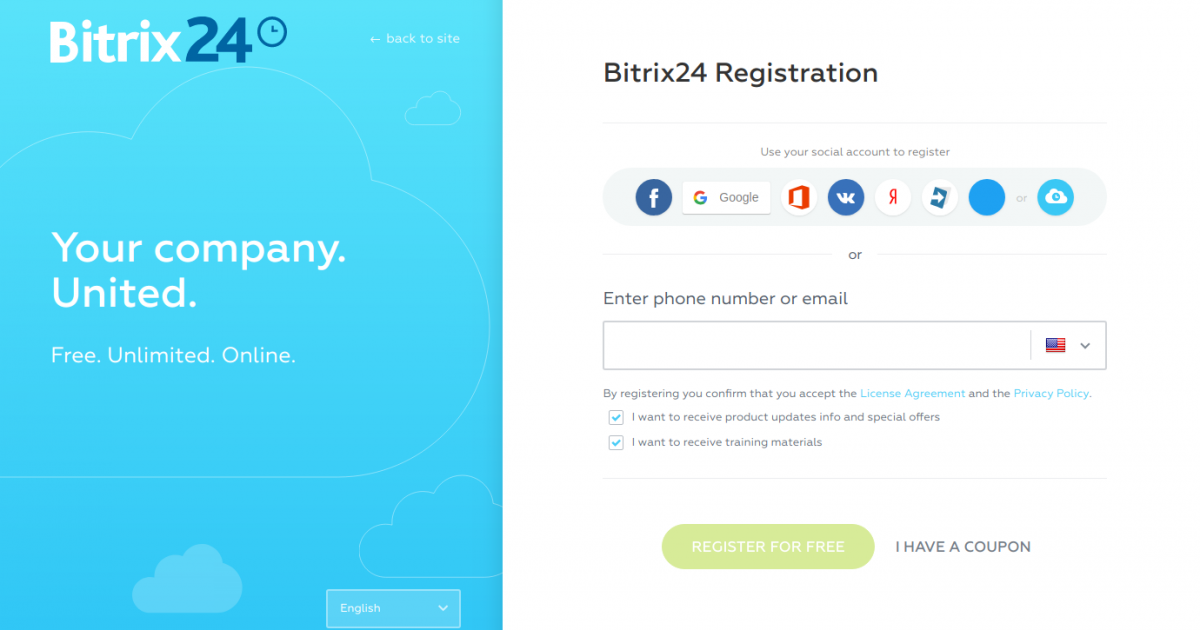 Cadastro no Bitrix24