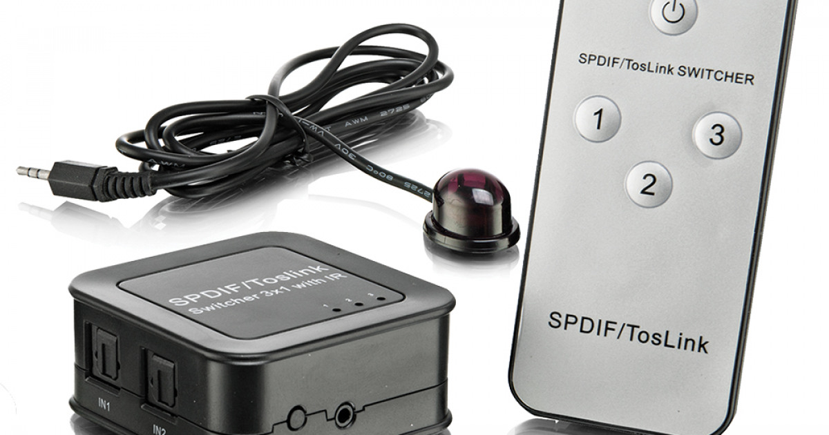 Digital Optical Toslink Audio 3x1 Switcher With Remote - SEL-DA3 ...